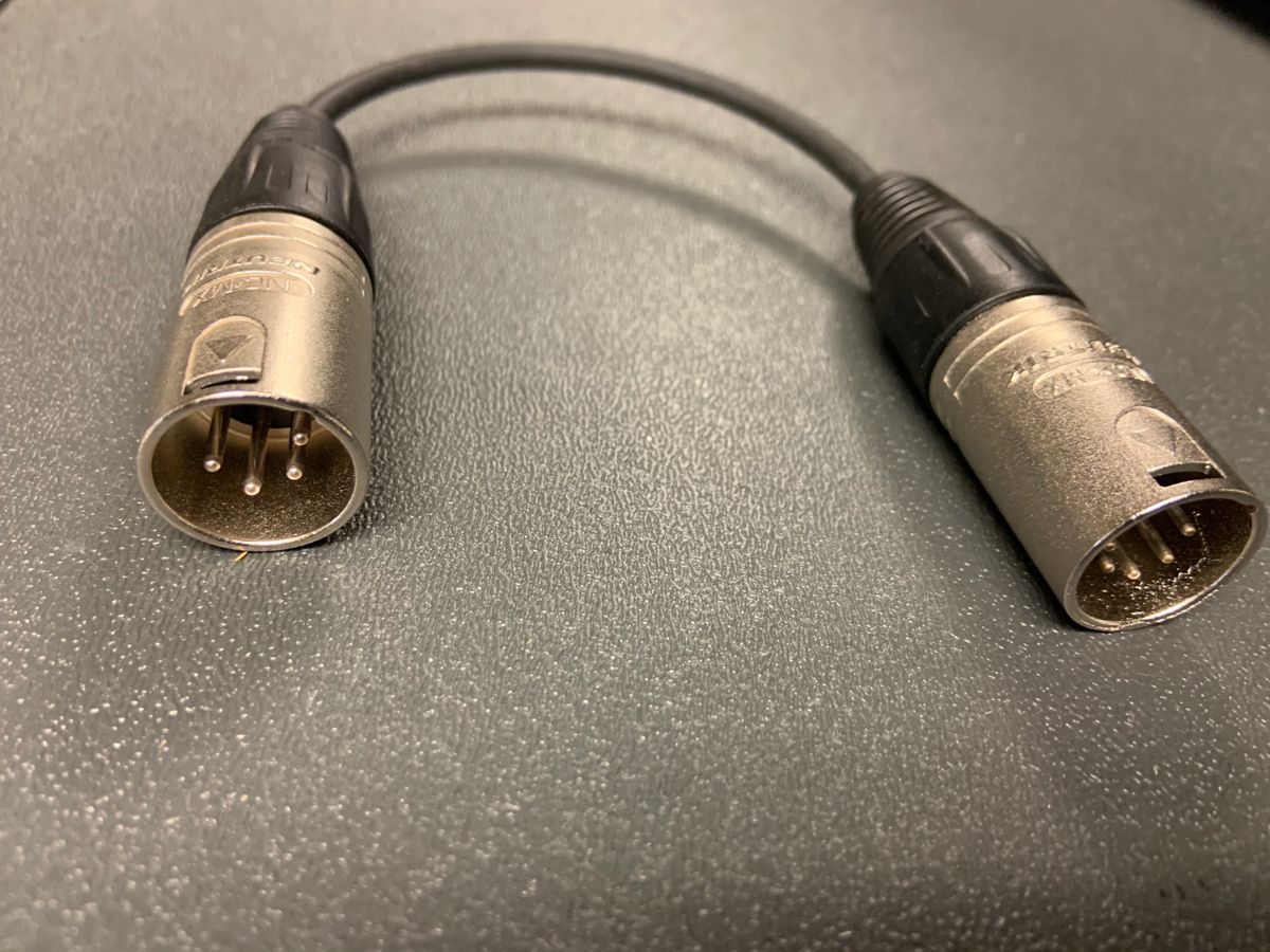 4 Pin Male XLR to 5 Pin Male XLR Adapter